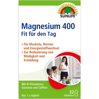 Витамины SUNLIFE (Санлайф) Magnesium 400 Fit fur den Tag таблетки для ...