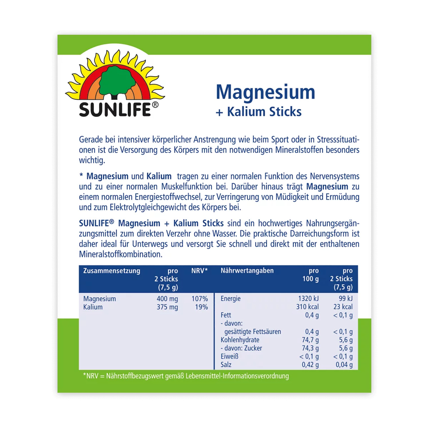 Вітаміни SUNLIFE (Санлайф) Magnesium + Kalium Sticks Магнезіум + Калій ...