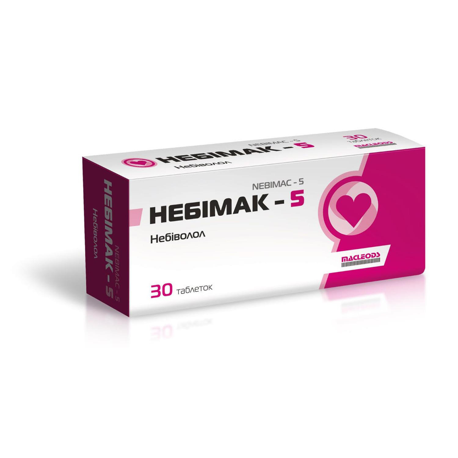 Небімак-5 таблетки по 5 мг 3 блістера по 10 шт (8901463176184) Маклеодс ...