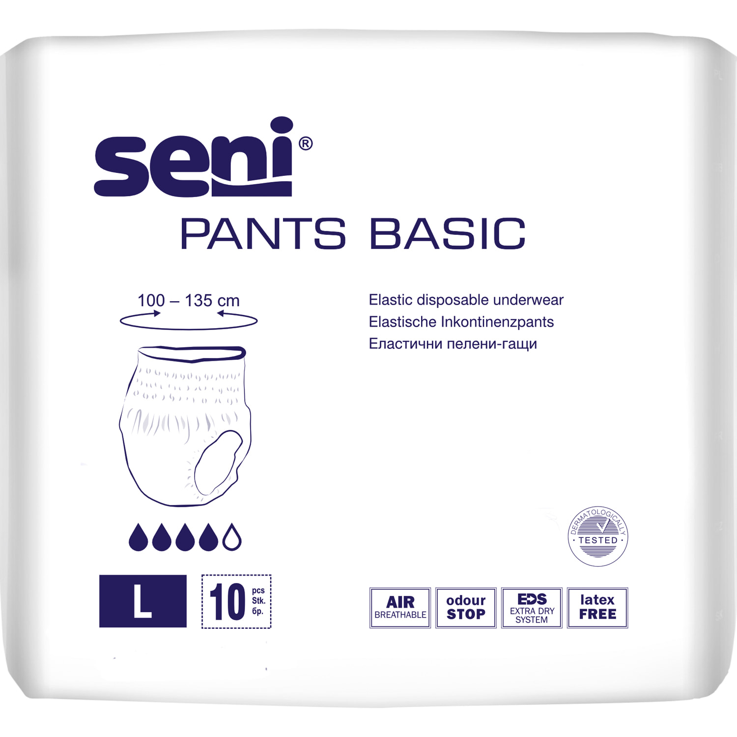 Підгузки-труси для дорослих Seni (Сені) Pants Basic Large (Пантс Базік Лардж) поглинаючі розмір ...