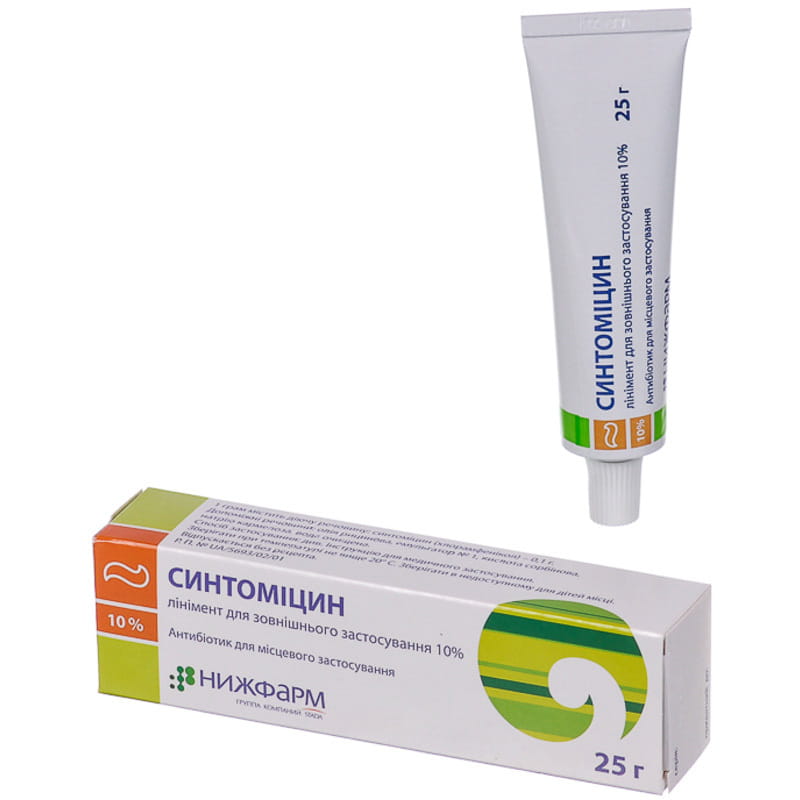 Синтомицин линимент для наружного применения 10% туба 25г ...