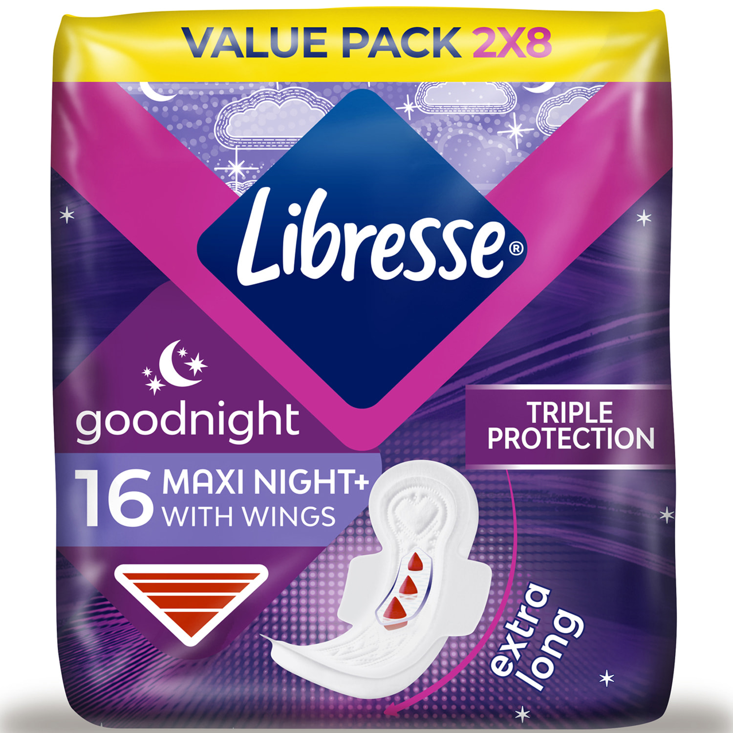 Прокладки гигиенические женские LIBRESSE (Либресс) Maxi Goodnight ...