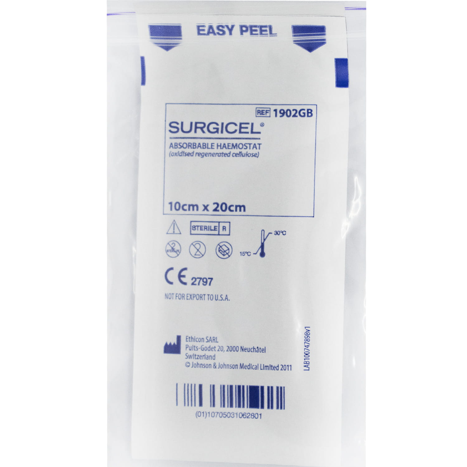 Гемостатичний розсмоктуючий плетений матеріал Surgicel (Сержисел) 10см ...