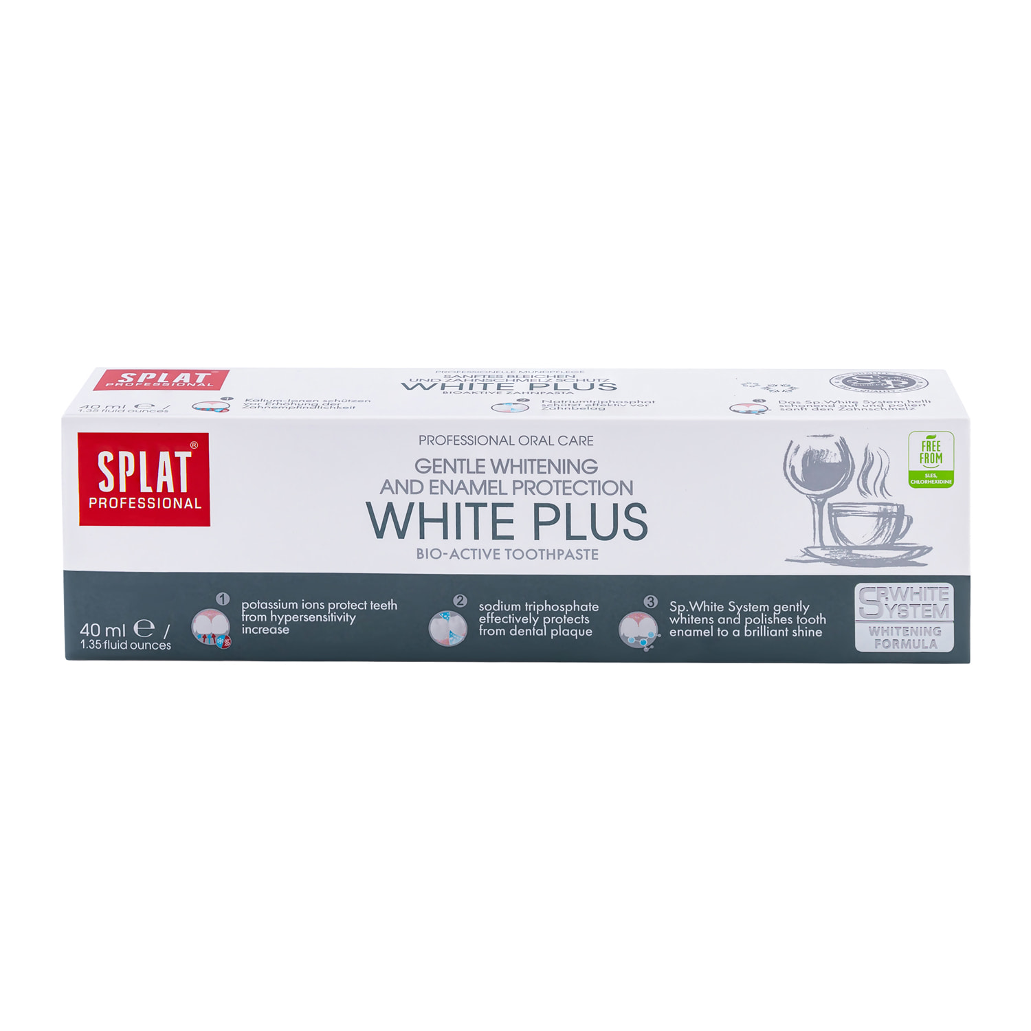 Зубна паста SPLAT (Сплат) Professional White plus Відбілювання Плюс 40 ...