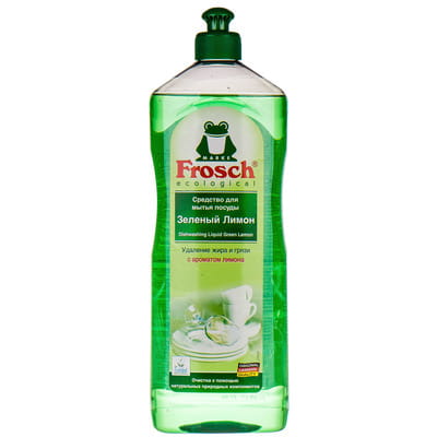 Средство для мытья посуды FROSCH (Фрош) Зеленый лимон 1 л ...