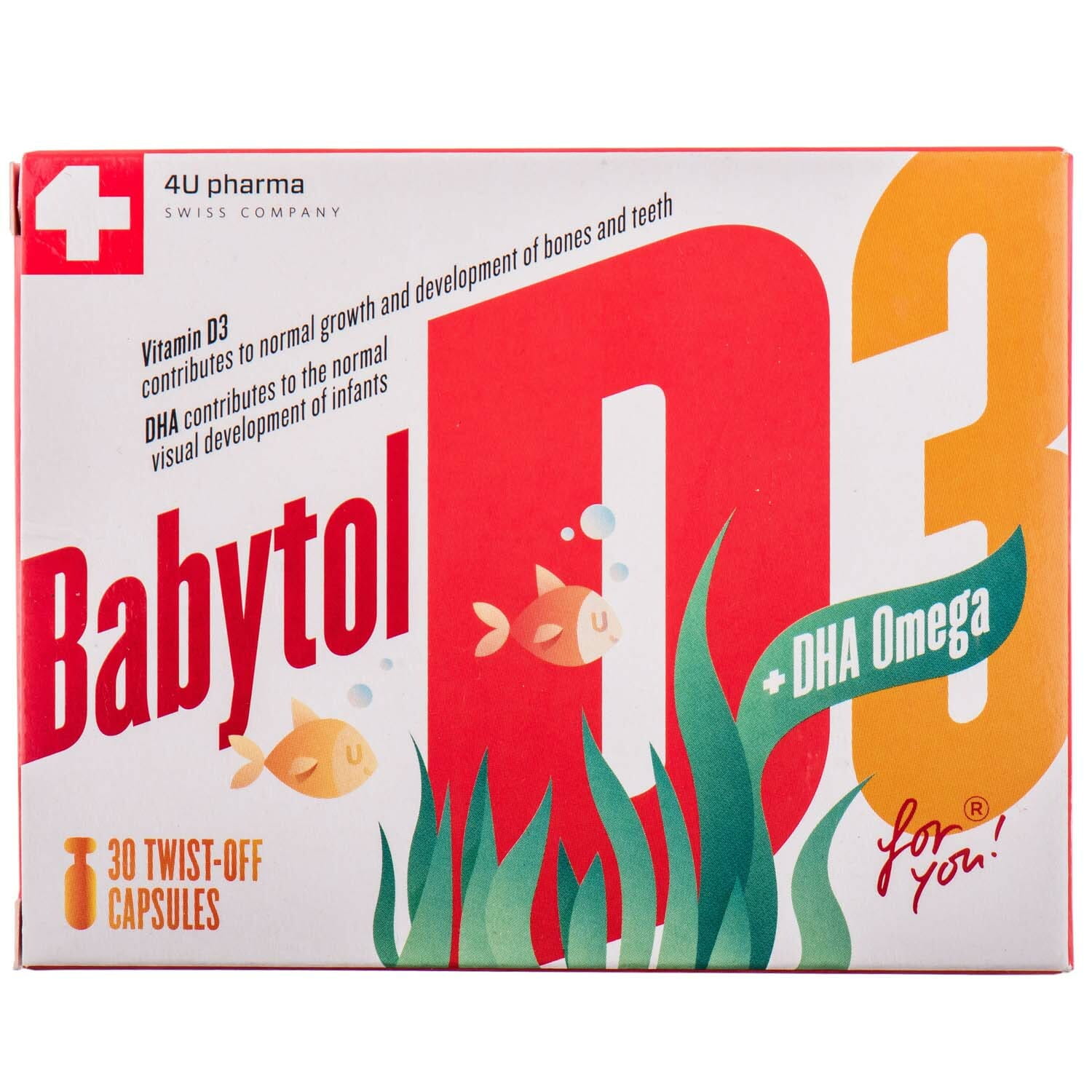 Babytol (Бебитол) D3+DHA Omega капсулы твист-офф витамины для младенцев ...