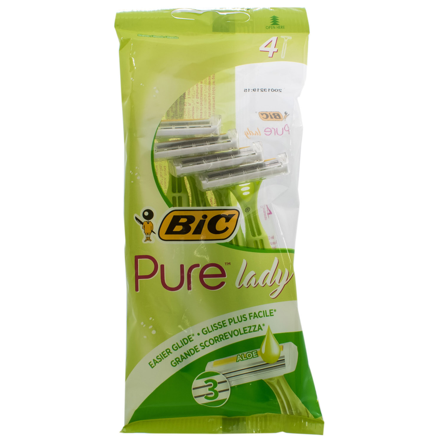 Бритва BIC (Бік) Pure lady 3 (Пюр Ледi 3) упаковка 4 шт (3086126726984 ...